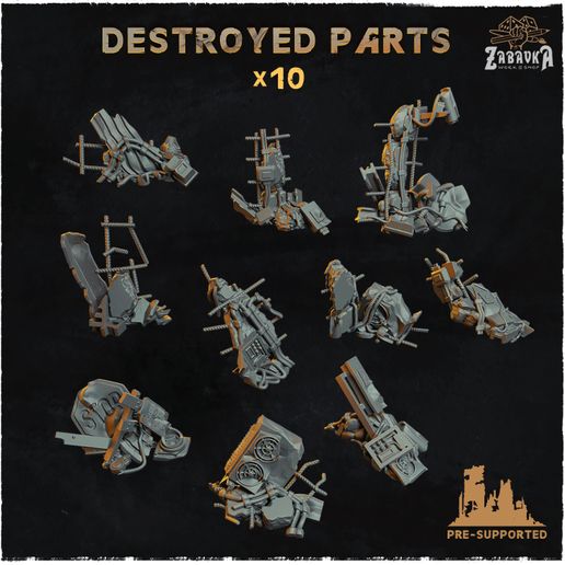 🏙️ Destroyed parts - Basing Bits 2.0・ 3D File for 3D printing・Cults