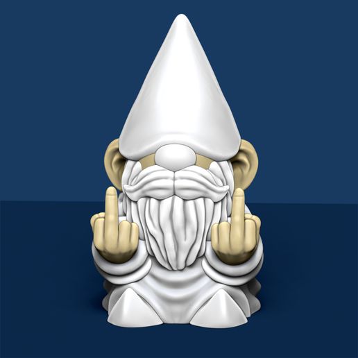 🖕 Garden Gnome Middle Finger・ STL File for 3D printing・Cults