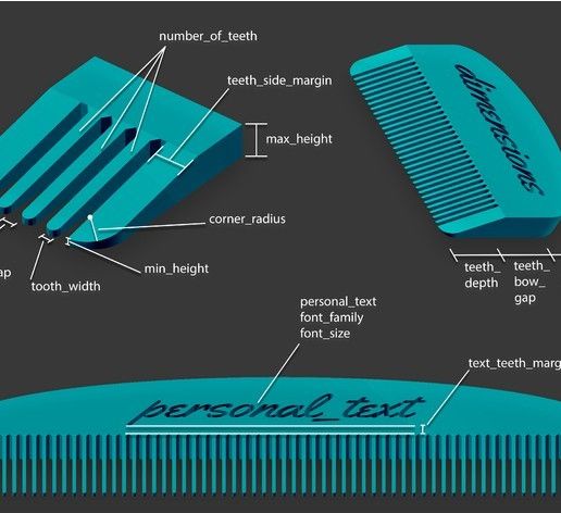 💇 Customizable Comb・Free STL File for ・Cults