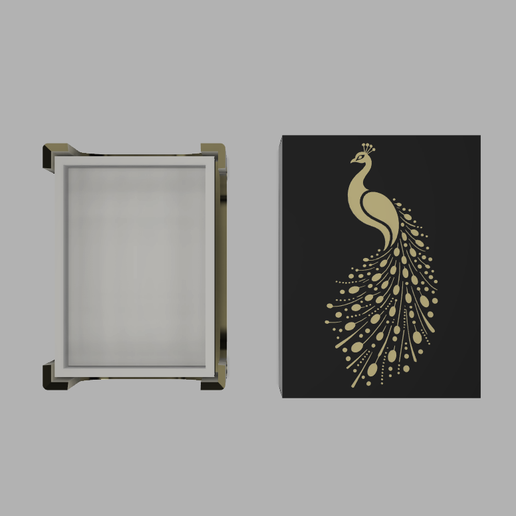 📦 Deck Box Pavo real - Simple (en relieve)・Archivo STL para Impresión ...