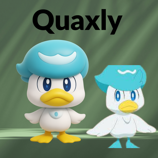 👾 **Quaxly Pokémon chibi**・ STL File for 3D printing・Cults