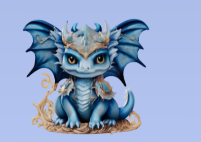 🐉 Blue Dragon・Free STL File for 3D printing・Cults