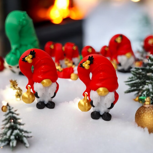 🎅 Santa Gnome, Flexi gnome, Articulated Toy, wiglitz, minis. 3mf and ...