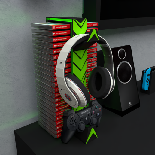 🕹️ Video Game Organizer CrossArrow・Free STL File for 3D printing・Cults