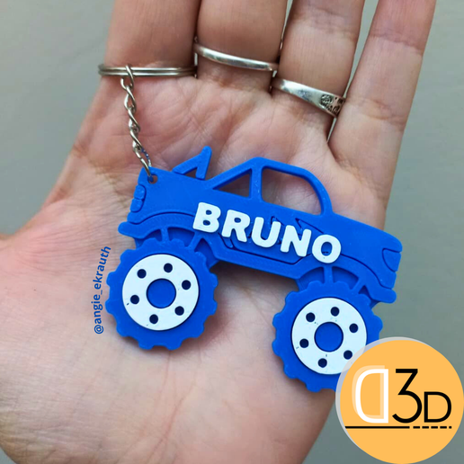 👹 Monster truck - key ring・ STL File for 3D printing・Cults