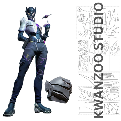 🪖 Valorant Vyse Foamcraft Helmet・ 3D File for 3D printing, Papercraft ...