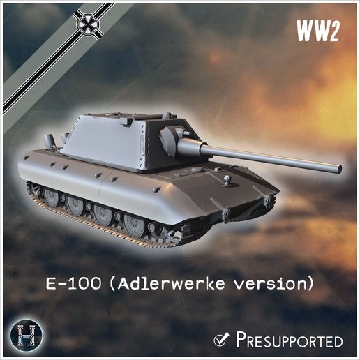🪖 E-100 (Adlerwerke version) Entwicklung super-heavy tank - Germany ...