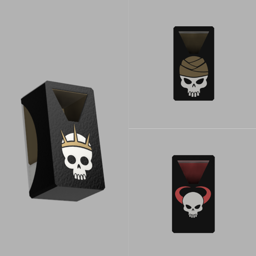 👑 Skull Lords Kit – 3 Double Deck Boxes (Horns, Crown & Turban) 👑・ STL ...