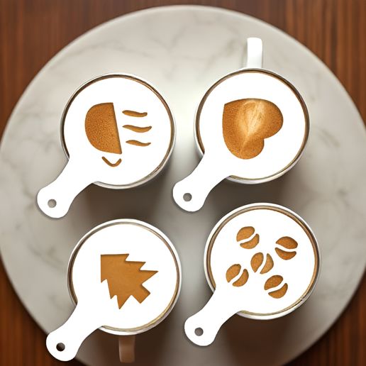 ☕ Coffee Stencil Set・ STL File for 3D printing・Cults