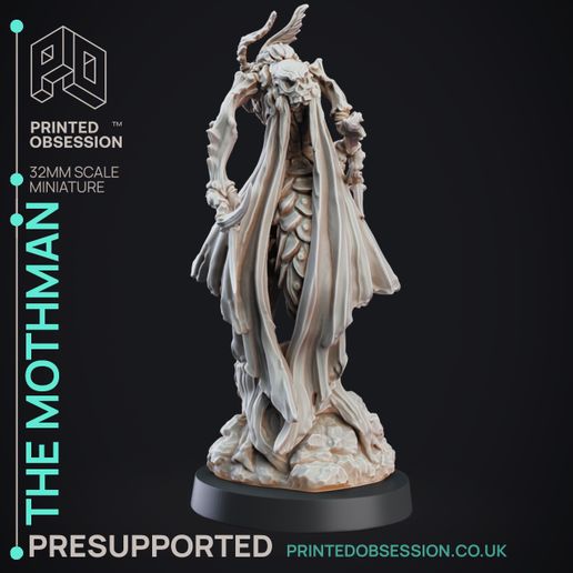 📈 Mothman - Skin Walkers - PRESUPPORTED - Illustrated and Stats - 32mm ...