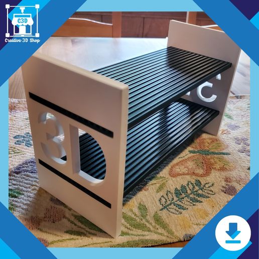 📁 3D Printed Display Shelf STL File – 2-Tier Desk Organizer with 3D ...