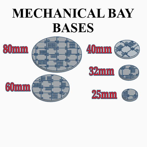 🎲 Mechanical Bay Bases・ 3D File for 3D printing・Cults