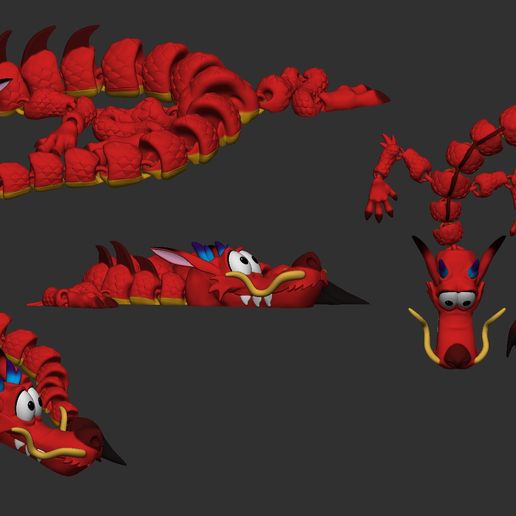 🐉 Flexi Mushu・ 3D File for 3D printing・Cults