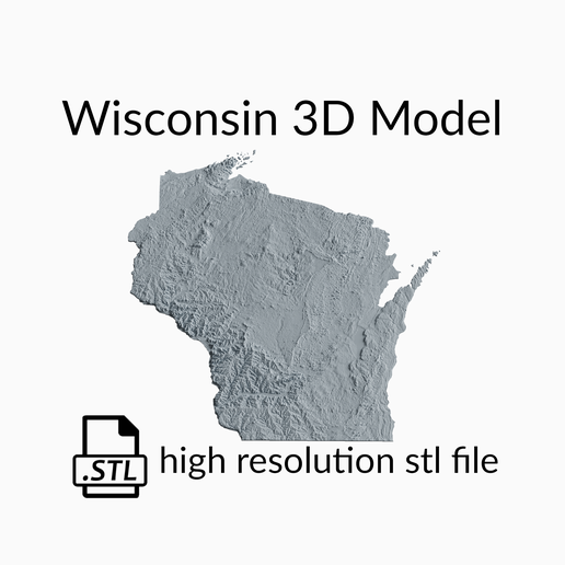 🇺🇸 USA State of Wisconsin Topographic Map - 3D Terrain Elevation ...
