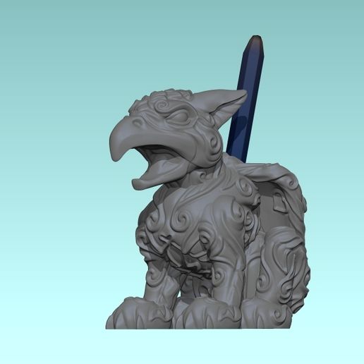 ️ gryphon pencil holder・ STL File for 3D printing・Cults
