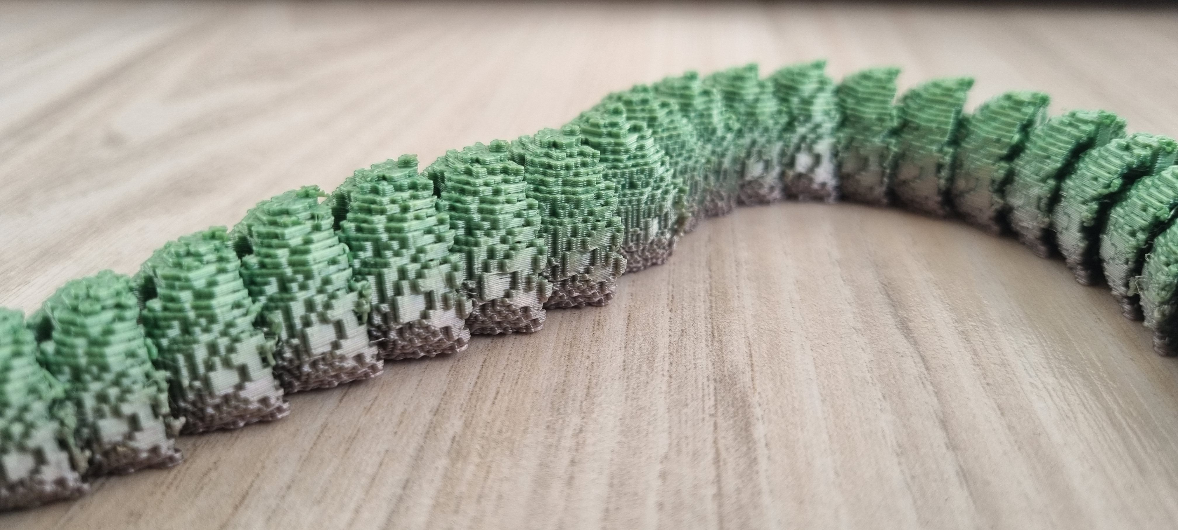 Download STL file Articulated pixel snake • 3D printing design ・ Cults