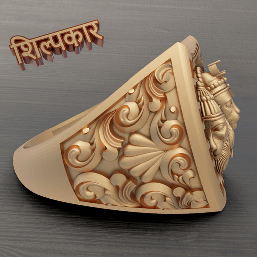 💍 Hanuman ji Ring Design - High quality・ STL File for ・Cults