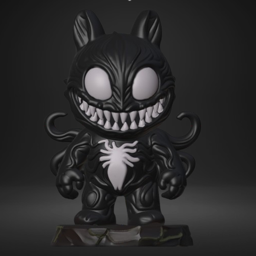 👽 Labubu Venom・Archivo STL para Impresión 3D・Cults