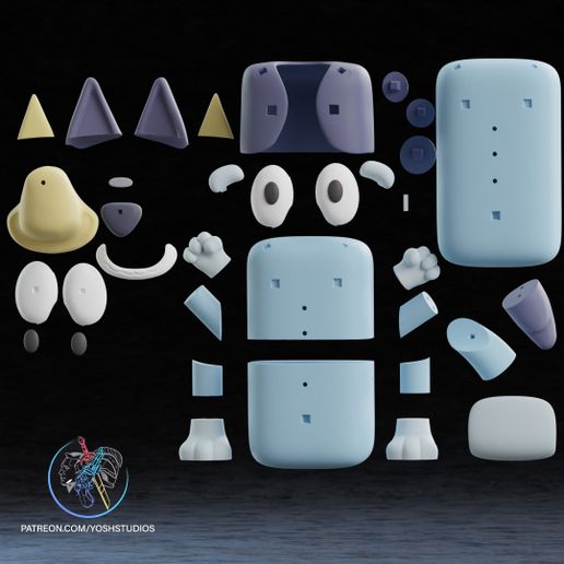 🖨️ Life Sized Bluey 3D Printer File STL・ STL File for 3D printing・Cults