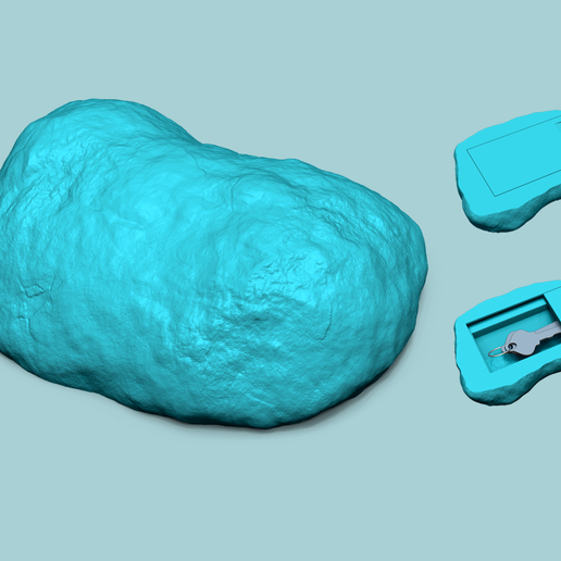 🪨 Rock Realistic Secret Key Hide STL - Outdoor Stone・ STL File for 3D ...