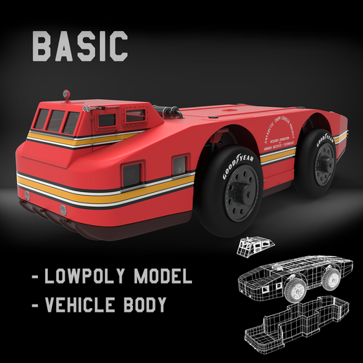 🌨️ Antarctic Snow Cruiser - Basic Model・ OBJ File for ・Cults