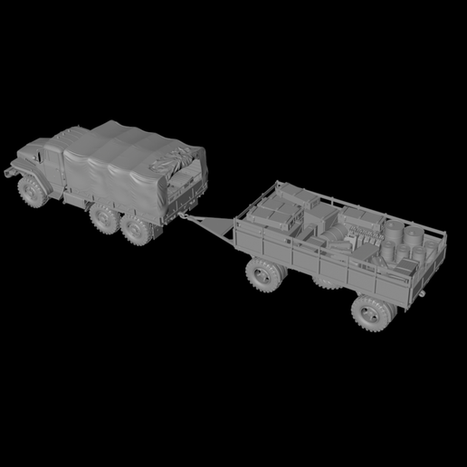🚐 Russian Ural 375 trailer truck 3D model material (1)・ OBJ File for 3D ...