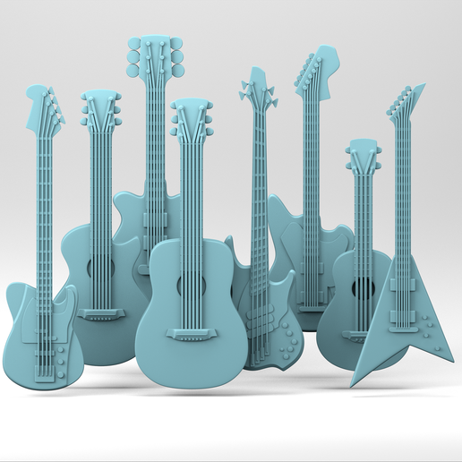 🎸 Guitars Megapack for POPs for 3D printing. 8 STL files・ STL File for ...