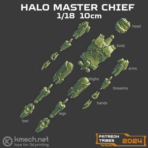 😇 Halo Action Figure・Free 3D File for 3D printing・Cults