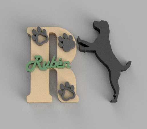 🐕 Letras personalizadas con figura de perro・Archivo STL para ・Cults