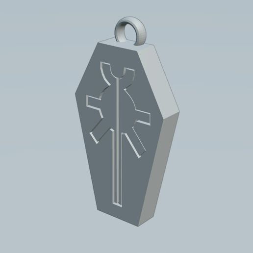 🗝️ Keychain with Necron Symbol・Free STL File for 3D printing・Cults