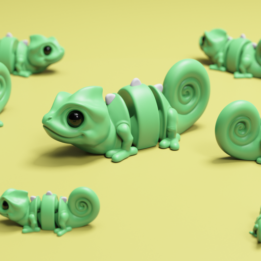 🦎 Ziggy Cute Chameleon / Wild Animal Articulated / Print-in-Place ...