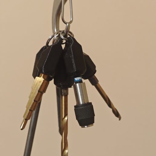 STL file hex bit keychain holder 🗝️ ・3D print design to download・Cults