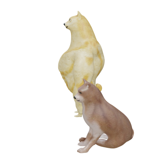 👾 Original Swole DOGE VS CHEEMS Meme・ STL File for 3D printing・Cults