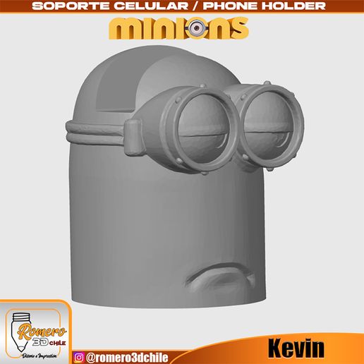📞 Kevin Minions Cell Phone Holder / Phone Holder・Archivo STL para ...