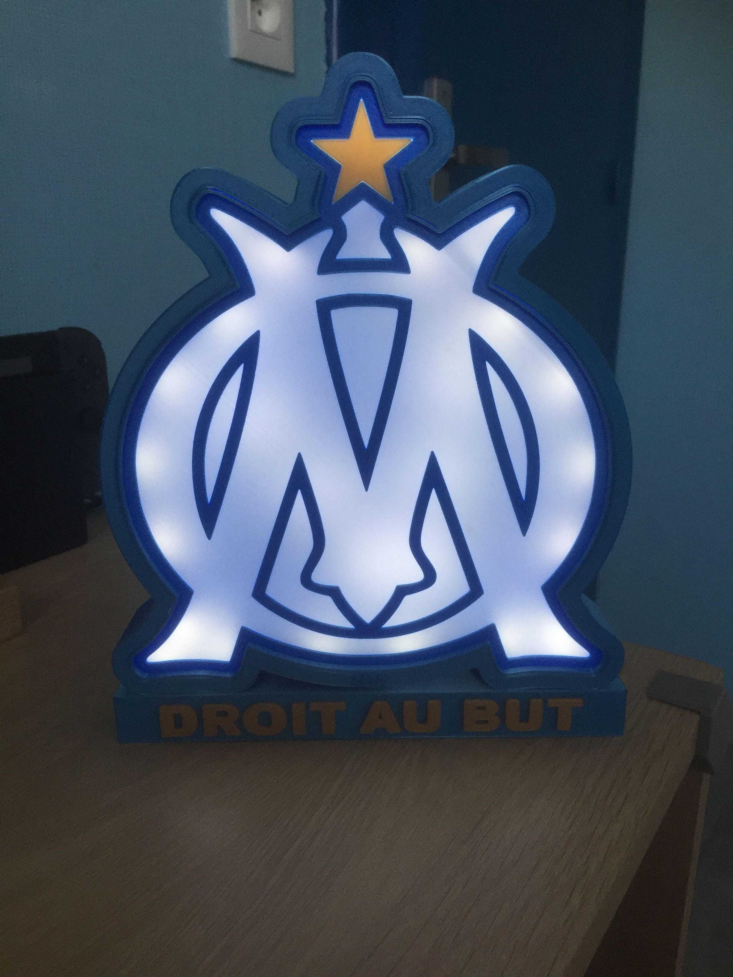 STL file lamp Olympique de Marseille soccer・3D printable model to download・Cults