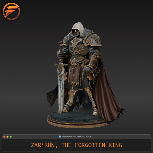 🤴 ZAR’KON, THE FORGOTTEN KING・ STL File for 3D printing・Cults