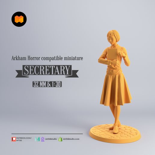 🎲 Secretary - Arkham Horror compatible・ STL File for 3D printing・Cults