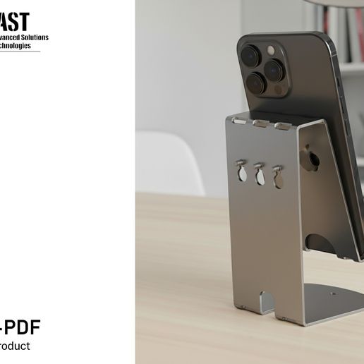 📞 2mm Sheet Metal Phone Stand CAD File, Wall Mountable,Charge Cable ...