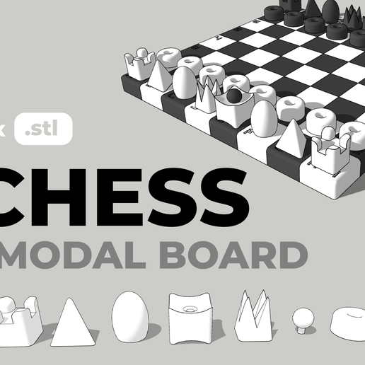 3D file Designer Chess + Modal Board Set ♟️ ・3D printer model to ...
