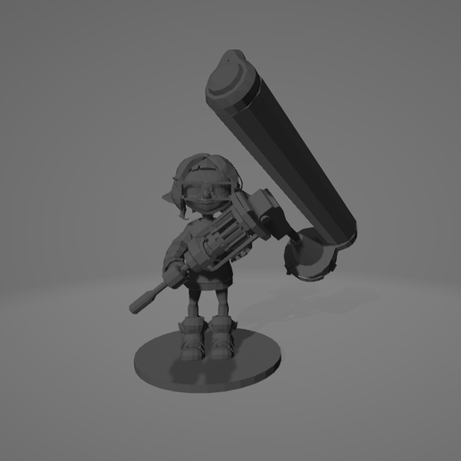 STL file Splatoon 3 Inkling Girl (Bed Head) with Dynamo Roller ...