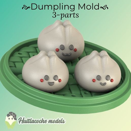🛀 DUMPLINGS MOLD: BATH BOMB, SOLID SHAMPOO (3-part mold)・ STL File for ...