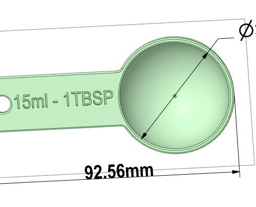 🥄 Measuring Spoon 15ml or 1 TBSN・Free STL File for 3D printing・Cults