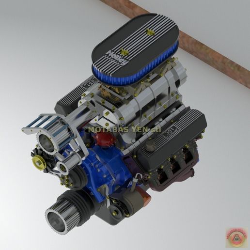 🚙 FORD 351 CLEVELAND SPEEDMASTER SUPERCHARGER - ENGINE・ STL File for 3D ...