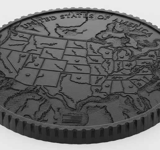 🗺️ US Topographic Map Coaster - Coin-Edge Edition・ STL File for 3D ...