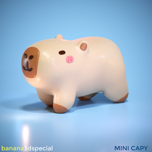STL file Cute Chibi Capybara Pet Bundle - 4 in 1 - For 3D Printing 🇯🇵 ...