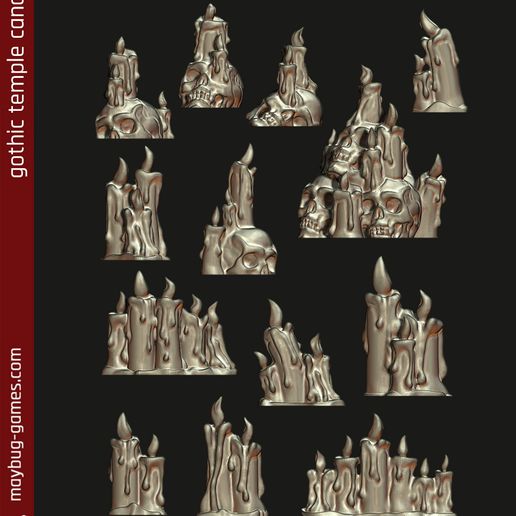3D file bits_GothicTemple_A_candles 🎲 ・Model to download and 3D print・Cults