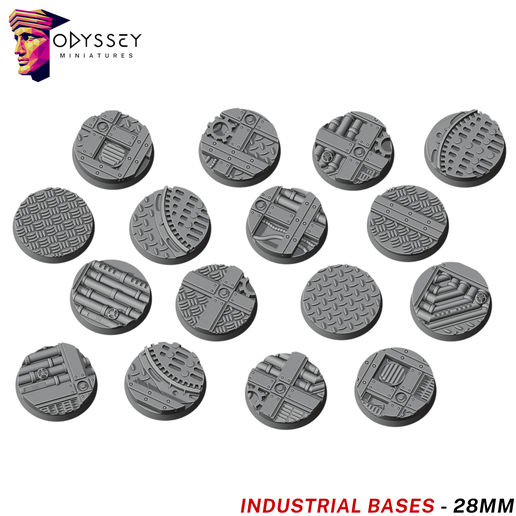 3D file Industrial Bases - 28mm 🎲 ・3D printable model to download・Cults