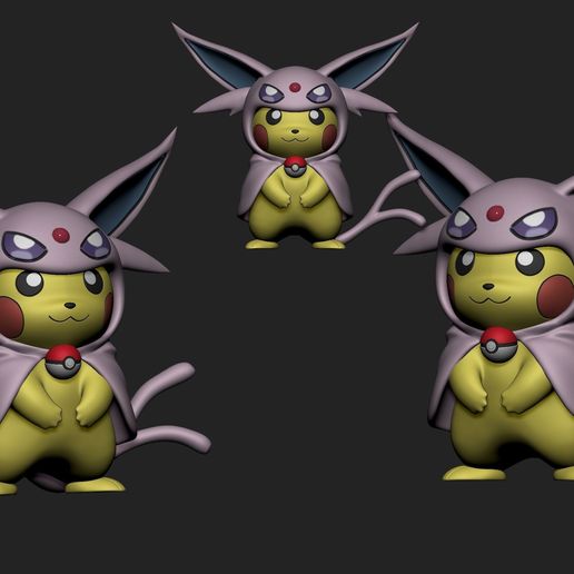🍑 Pikachu Cosplay Espeon・Free STL File for 3D printing・Cults