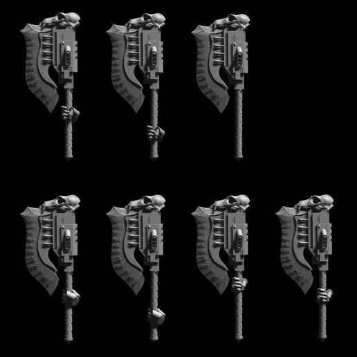 ⚔️ RUNIC WARRIORS VETERAN HEAVY FORCE AXE - 10 VARIANT・ STL File for ・Cults