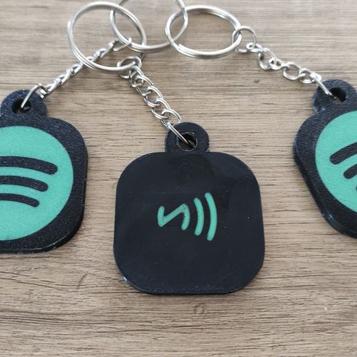 🗝️ Keychain Spotify - keychain tag NFC v2・ 3MF File for 3D printing・Cults